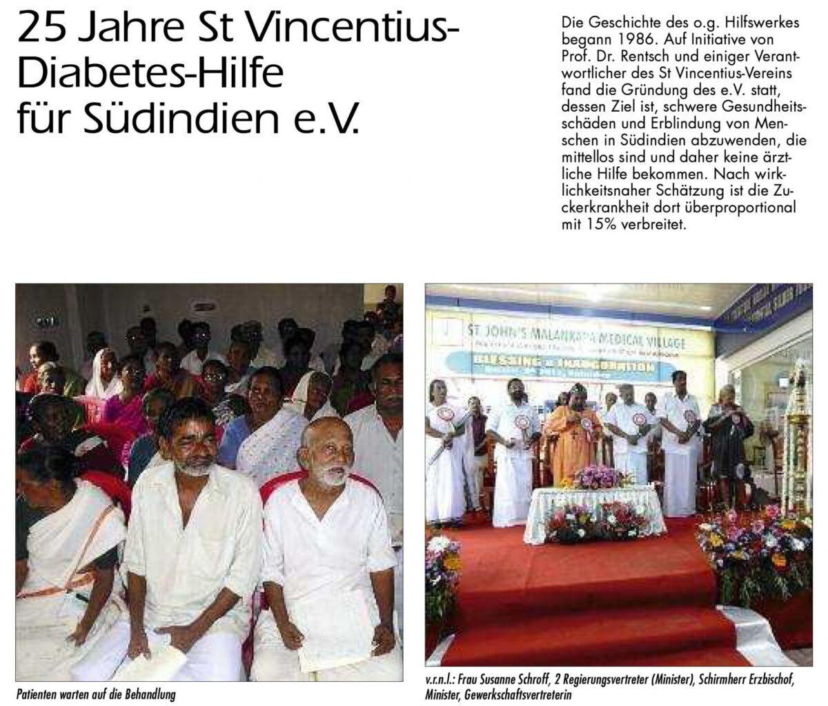 25 Jahre St Vincentius-Diabetes-Hilfe - Sanni Foundation